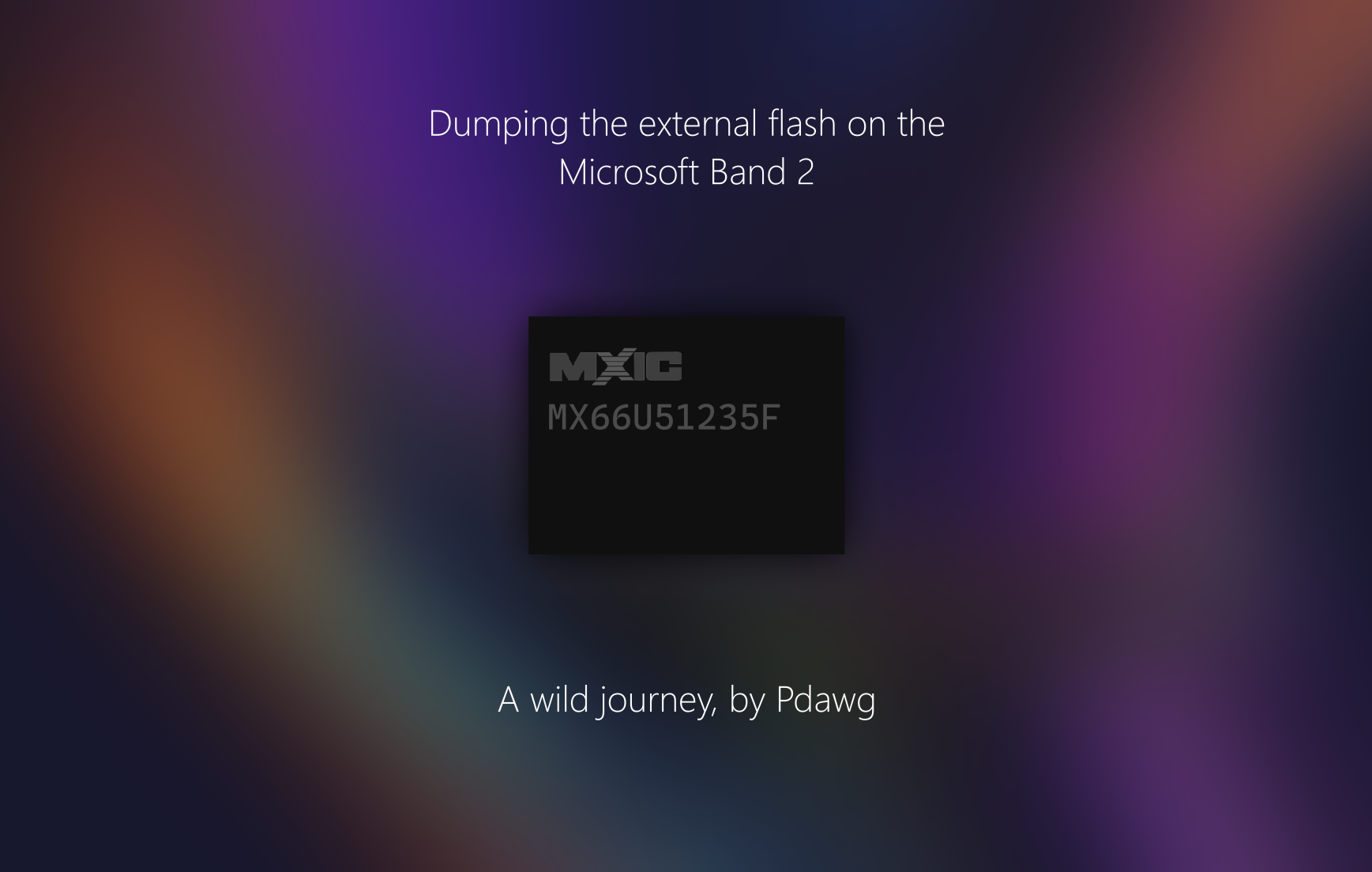 Dumping the Microsoft Band's external flash - Pdawg's site